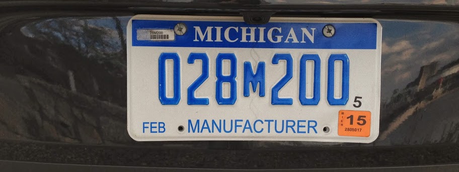 A Manufacturer Licence Plate Looks like This